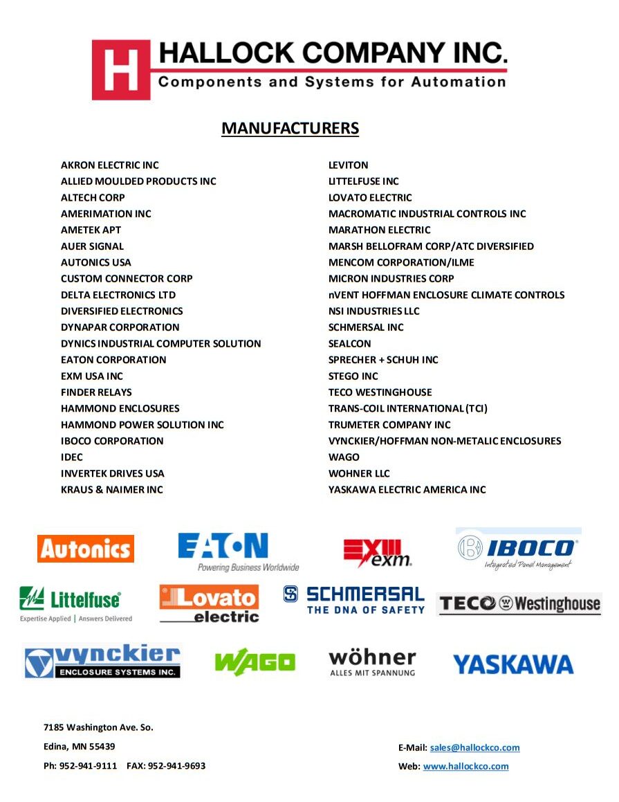 Line Card - Hallock Company Inc.